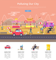 Poster design for stop pollution with girl Vector Image