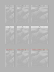 Realistic plastic zipper bag mock up set Vector Image