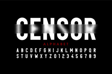 Censored style font design alphabet letters Vector Image