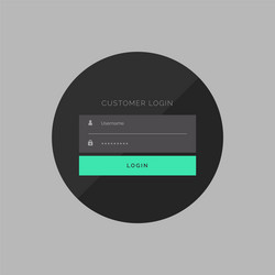 Creative user login form in dark style Royalty Free Vector