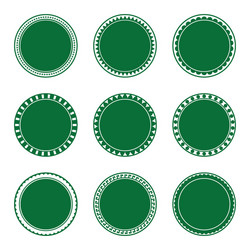 Green grunge oval stamp set Royalty Free Vector Image