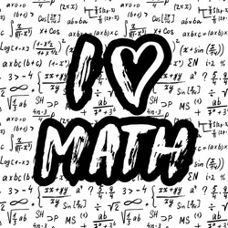 I love math lettering quote hand drawn Royalty Free Vector