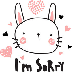 Cute rabbits with love letters for valentine Vector Image