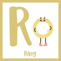 Letter r vocabulary rectangle shape Royalty Free Vector