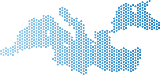 Hex tile mediterranean sea map Royalty Free Vector Image
