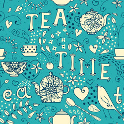 Tea seamless pattern Royalty Free Vector Image