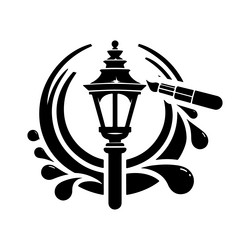 Unique lamp post silhouette for logos flyers Vector Image