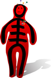 Occultism set with pentagram voodoo doll human Vector Image