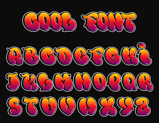 Graffiti alphabet modern isolated cartoon Vector Image
