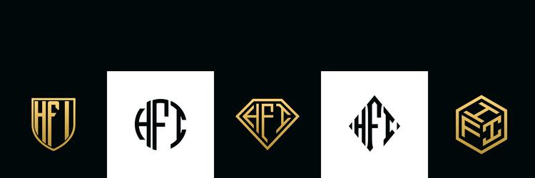 Initial letters ire logo designs bundle Royalty Free Vector