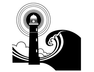 Lighthouse engraving style Royalty Free Vector Image