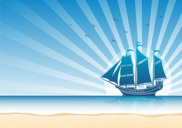 Sail ship background Royalty Free Vector Image