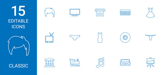 Classic icons Royalty Free Vector Image - VectorStock