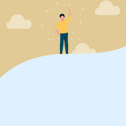 Man drawing raising hand to sky standing Vector Image