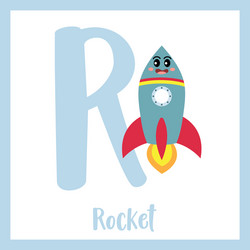 Letter r cute children colorful transportations Vector Image