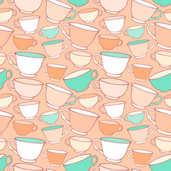Seamless pattern with decorative cups Royalty Free Vector