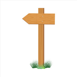 Wooden sign with arrow and plaque for signage Vector Image