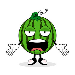 Angry watermelon mascot cartoon character Vector Image