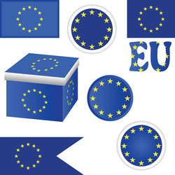 European union flag set of eu Royalty Free Vector Image