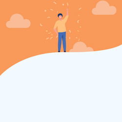 Man drawing raising hand to sky standing Vector Image