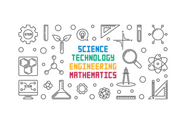 Science technology engineering and math linear Vector Image