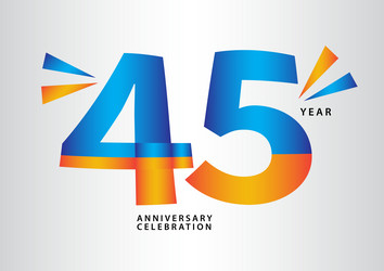 45 year anniversary celebration logotype Vector Image