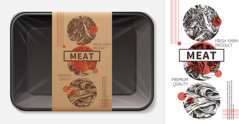 Paper tags food store labels with logo Royalty Free Vector