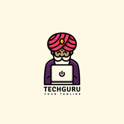 Tech guru logo Royalty Free Vector Image - VectorStock