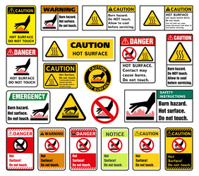Caution hot surface do not touch the surface Vector Image