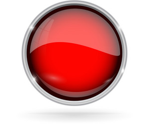 Metal background with red round button Royalty Free Vector