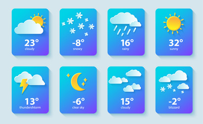 Weather ui material design stock Royalty Free Vector Image