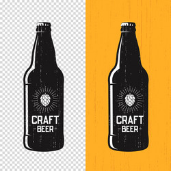 Textured craft beer bottle label design Royalty Free Vector