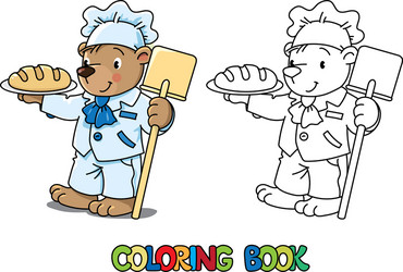 Bear baker animals and professions abc alphabet b Vector Image