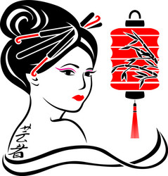 Geisha Stencil Japanese Vector Images (15)