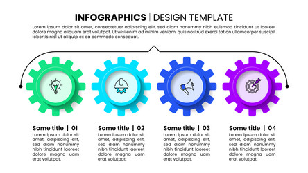 Infographic template circles in a row with 4 steps