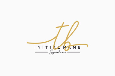 Initial tb signature logo template hand drawn Vector Image