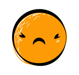 Sad orange emoji unhappy facial expression Vector Image