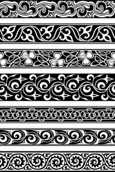 Embroidery borders Royalty Free Vector Image - VectorStock