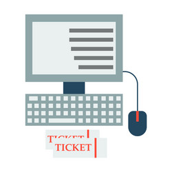 Computer and ticket Royalty Free Vector Image - VectorStock