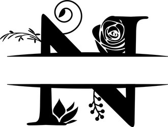 Decorative monogram split letter graphic design Vector Image