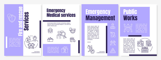 Emergency situations red brochure template Vector Image