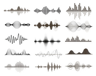 Colored sound waves music tracks flat design Vector Image