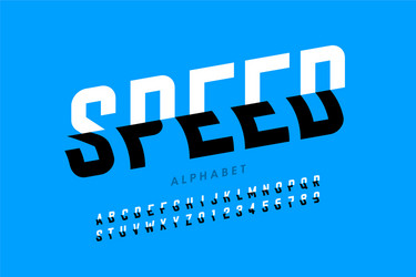 Extended speed alphabet sport bold italic wide Vector Image