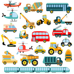Cartoon transportation vehicle characters big set Vector Image