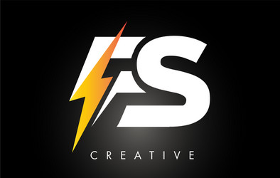 Fs letter logo design with lighting thunder bolt Vector Image