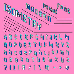 Isometric geometric font line blend style letters Vector Image