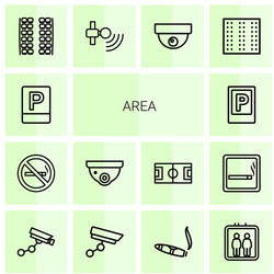 15 area icons Royalty Free Vector Image - VectorStock