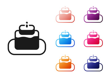 Black cake icon isolated on white background Vector Image