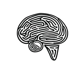 Brain line mind image Royalty Free Vector Image