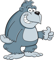 Cartoon gorilla with a sign Royalty Free Vector Image